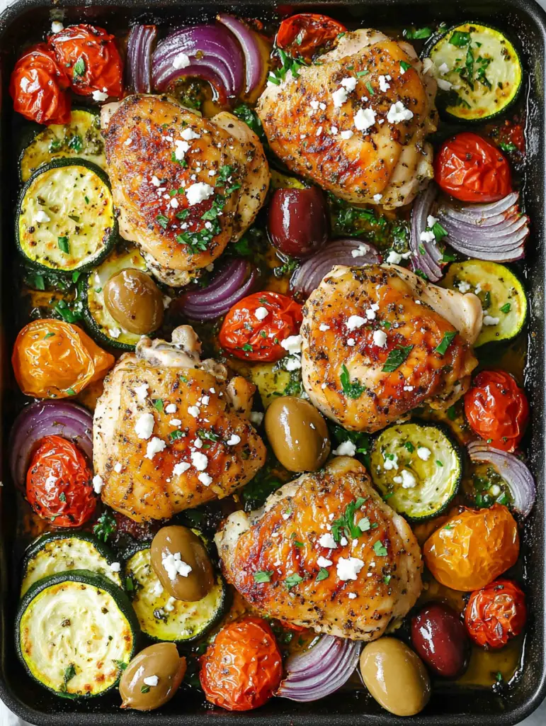 Greek Sheet Pan Chicken – Easy One-Pan Mediterranean Dinner - Hearty Delish